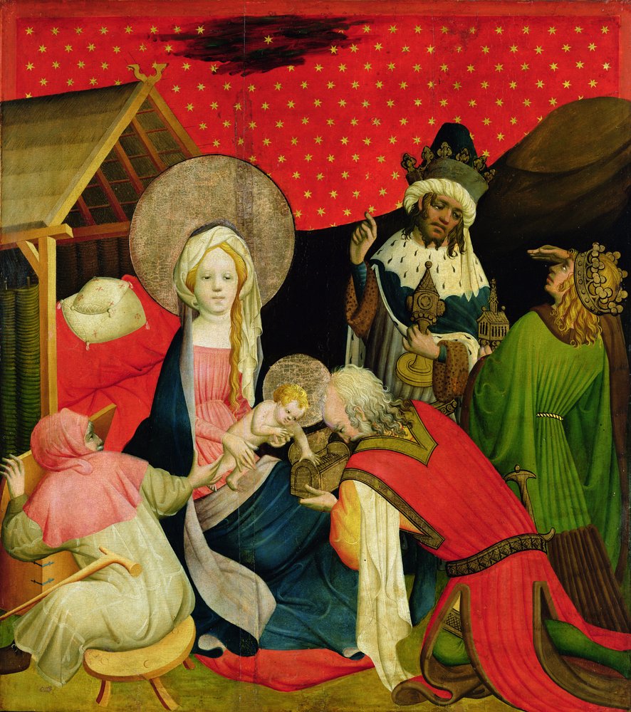 The Adoration of the Magi, panel from the St. Thomas Altar from St. John's Church, Hamburg ...